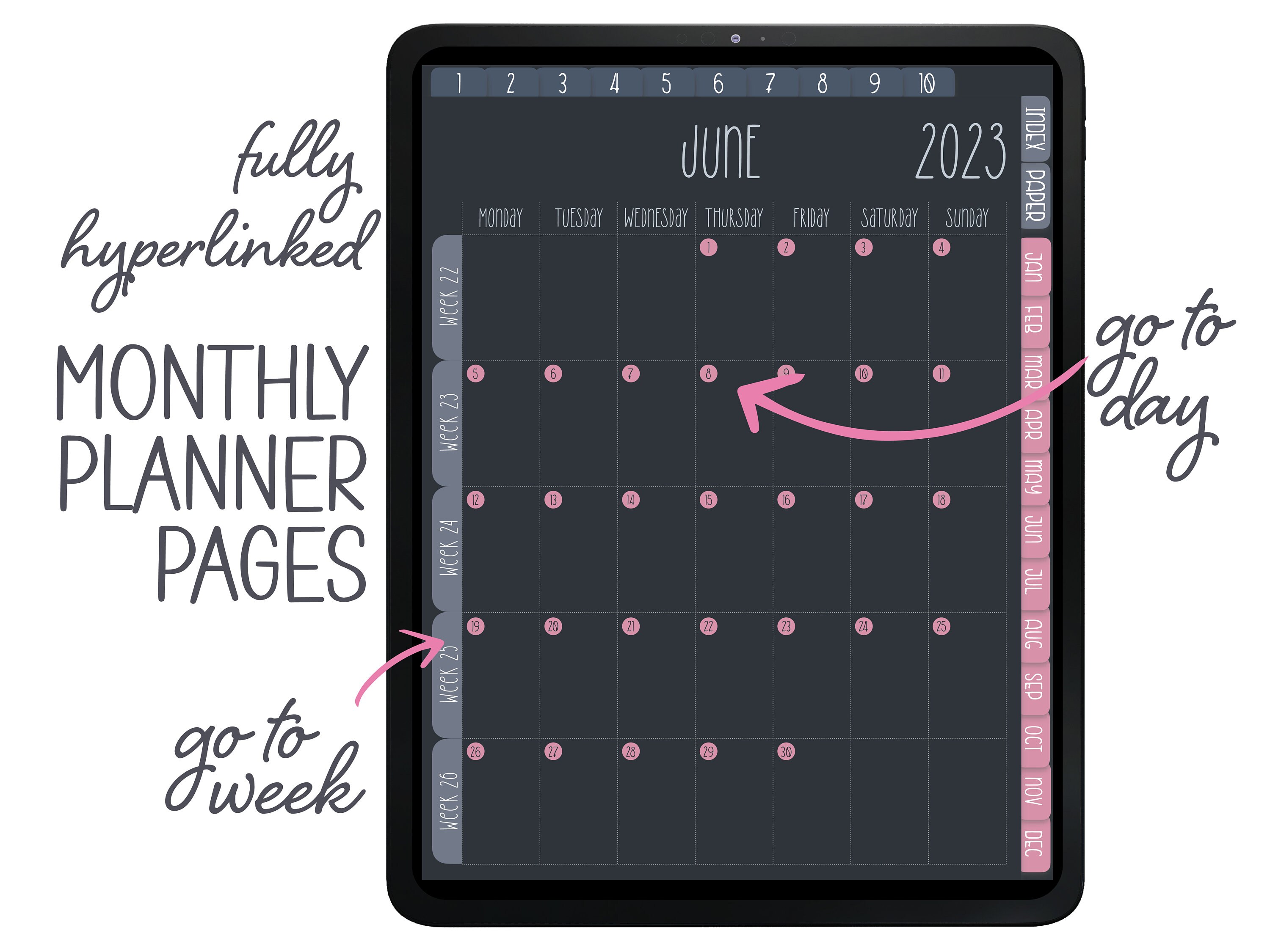2023 DIGITAL PLANNER Dark Mode 2023 Digital Planner - Etsy