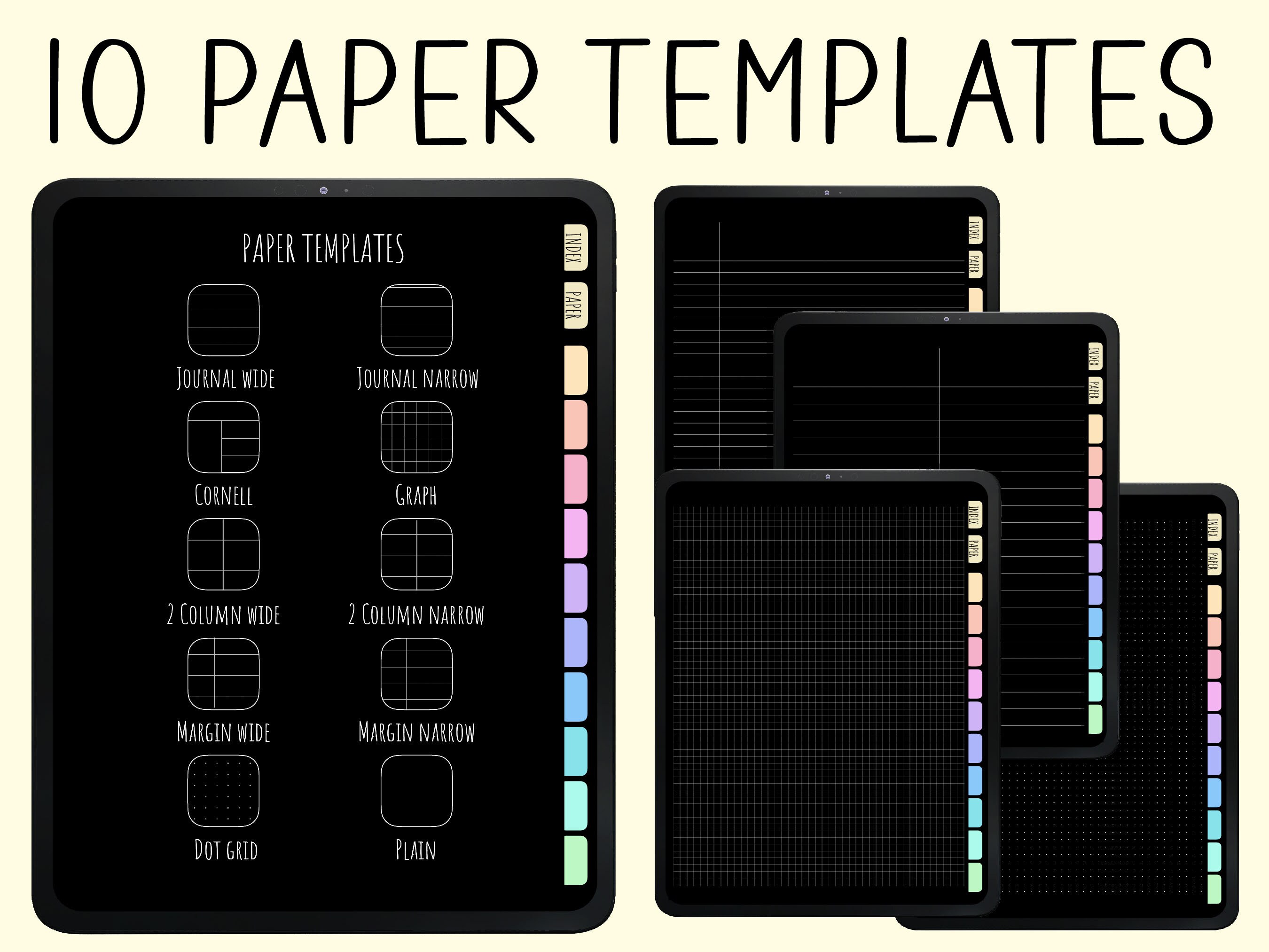 DIGITAL Notebook Bundle, Pastel Rainbow Notebook Dark Mode & Light Mode ...