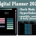 DIGITAL PLANNER 2024 Dark Mode, Digital Calendar 2024 Digital Planner ...