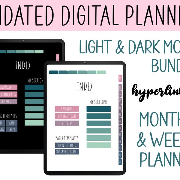 Undated Digital Planner - Etsy