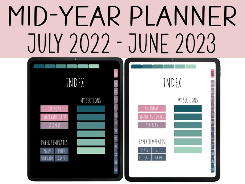MID YEAR PLANNER 2022 2023 Digital Student Planner - Etsy