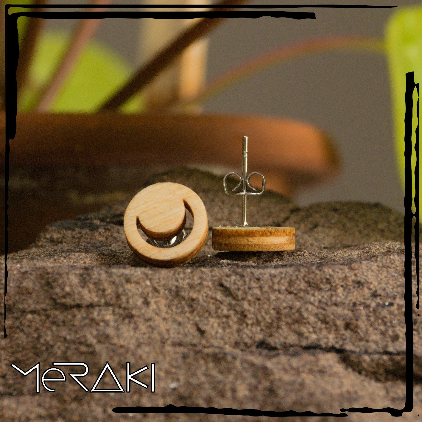 Geometric Laser Cut Studs in Wood and Steel - Circles - Etsy