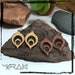 Collana geometrica taglio laser in legno, acciaio e caucciù - triangoli ...