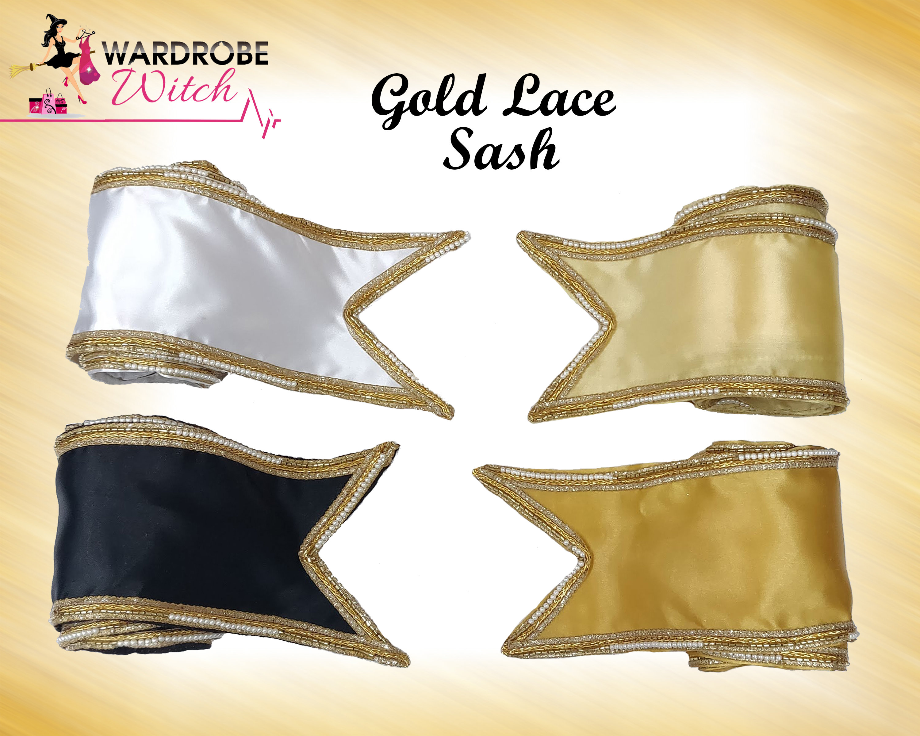 Gold Lace Sash Customized Sash Bridesmaid Sash Bachelorette | Etsy