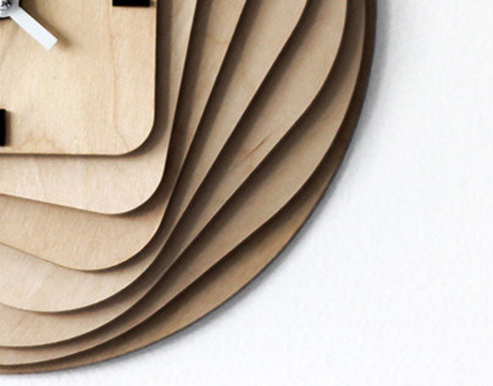 Round to Square Wooden Wall Clock | Minimalist Geometric Clock - Etsy
