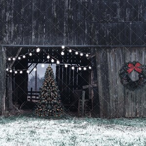 Rustic Christmas Barn Digital Backdrop - Santa Approved! - Etsy