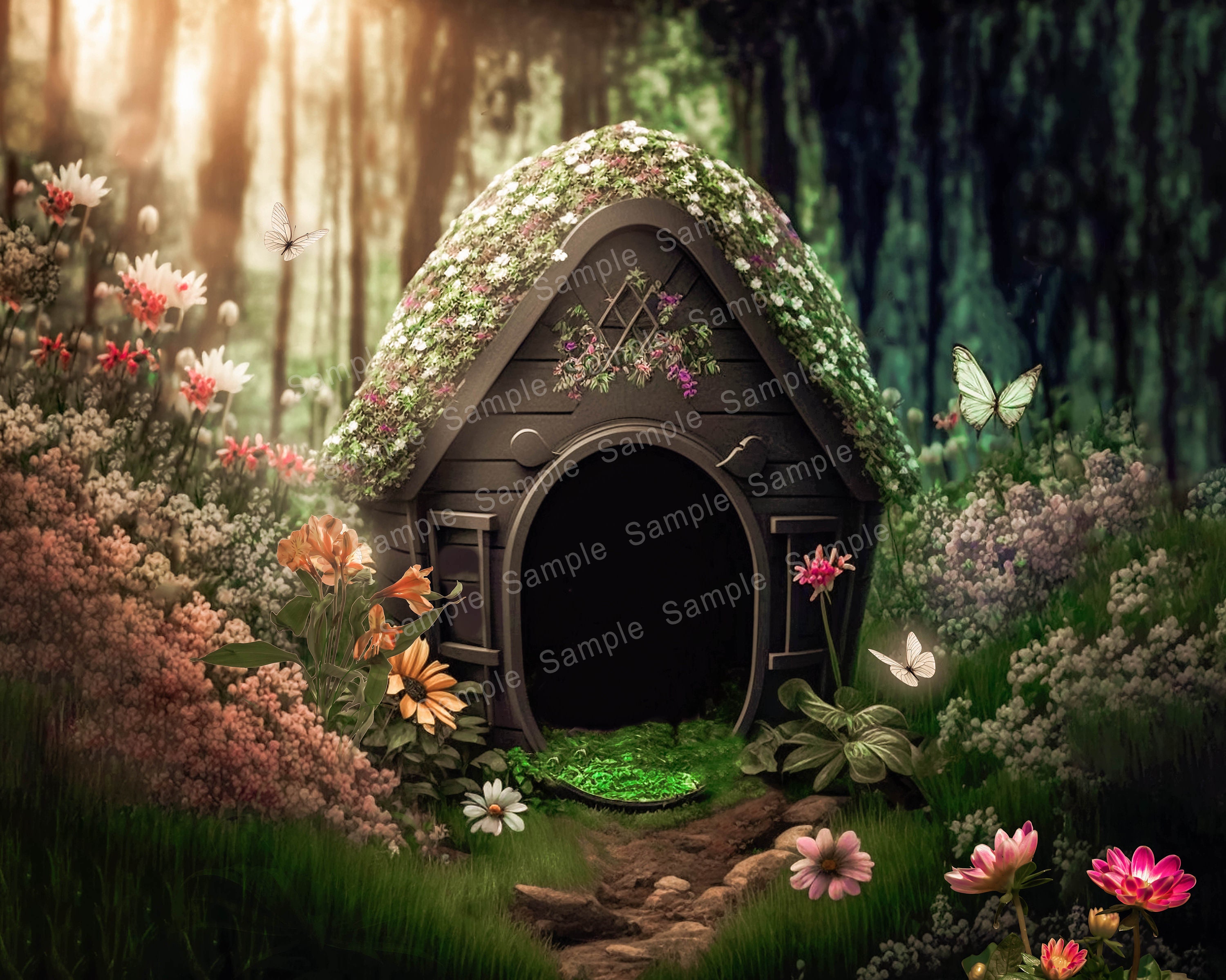 Doghouse Backdrop Pretty Doghouse Dog Photo Backdrop - Etsy