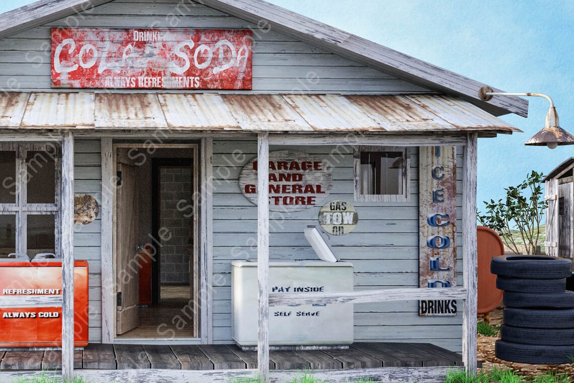 General Store Background, Digital Background, Rustic Backdrop, Country ...