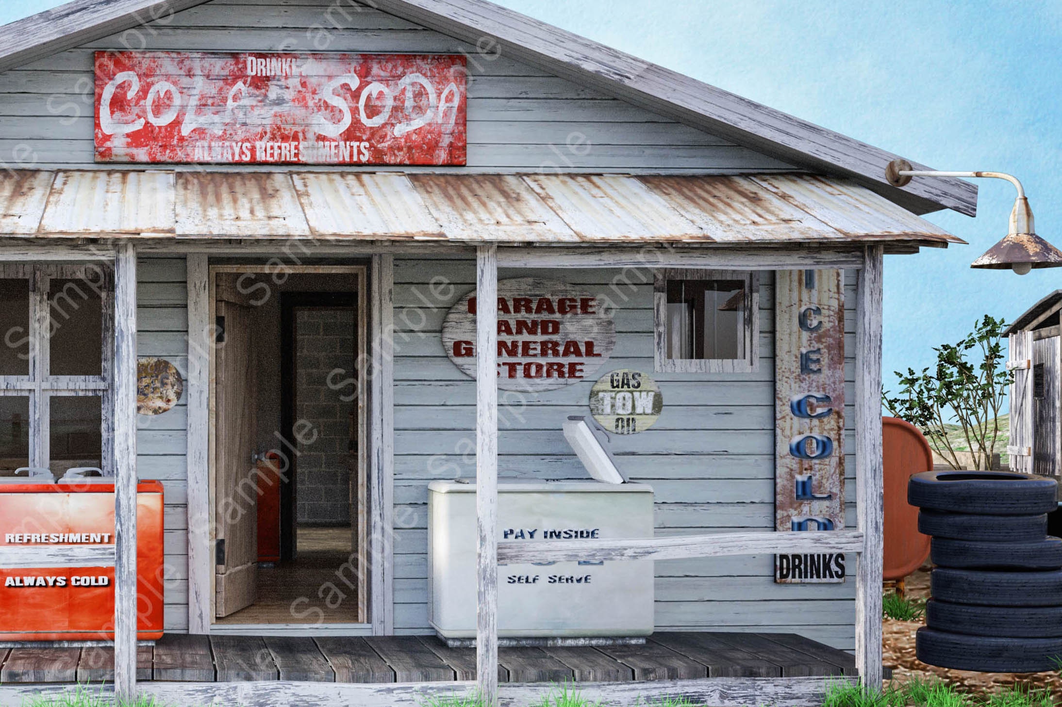 General Store Background, Digital Background, Rustic Backdrop, Country ...