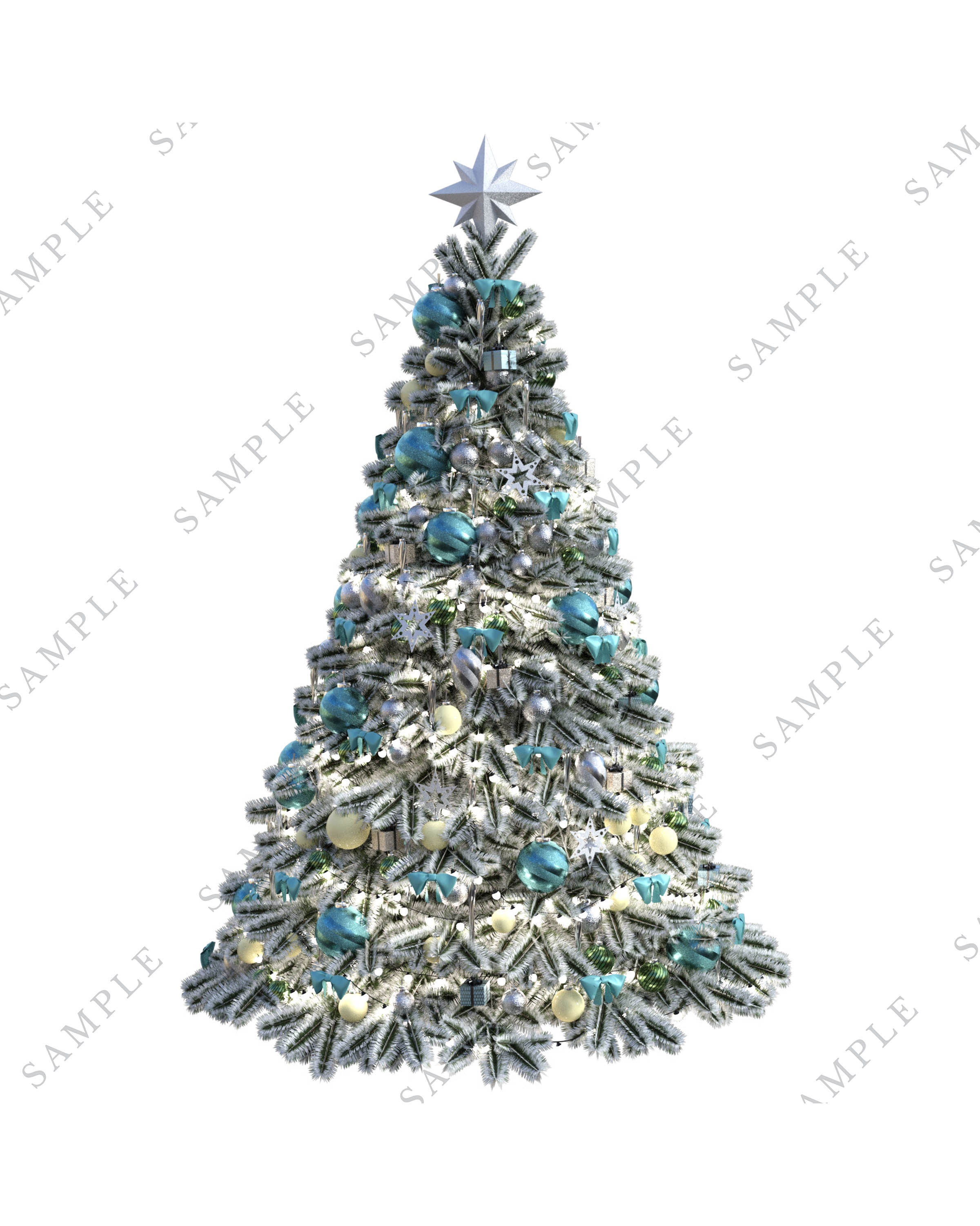 Christmas Tree Overlays, Christmas Pngs, Five Digital Files for Your ...