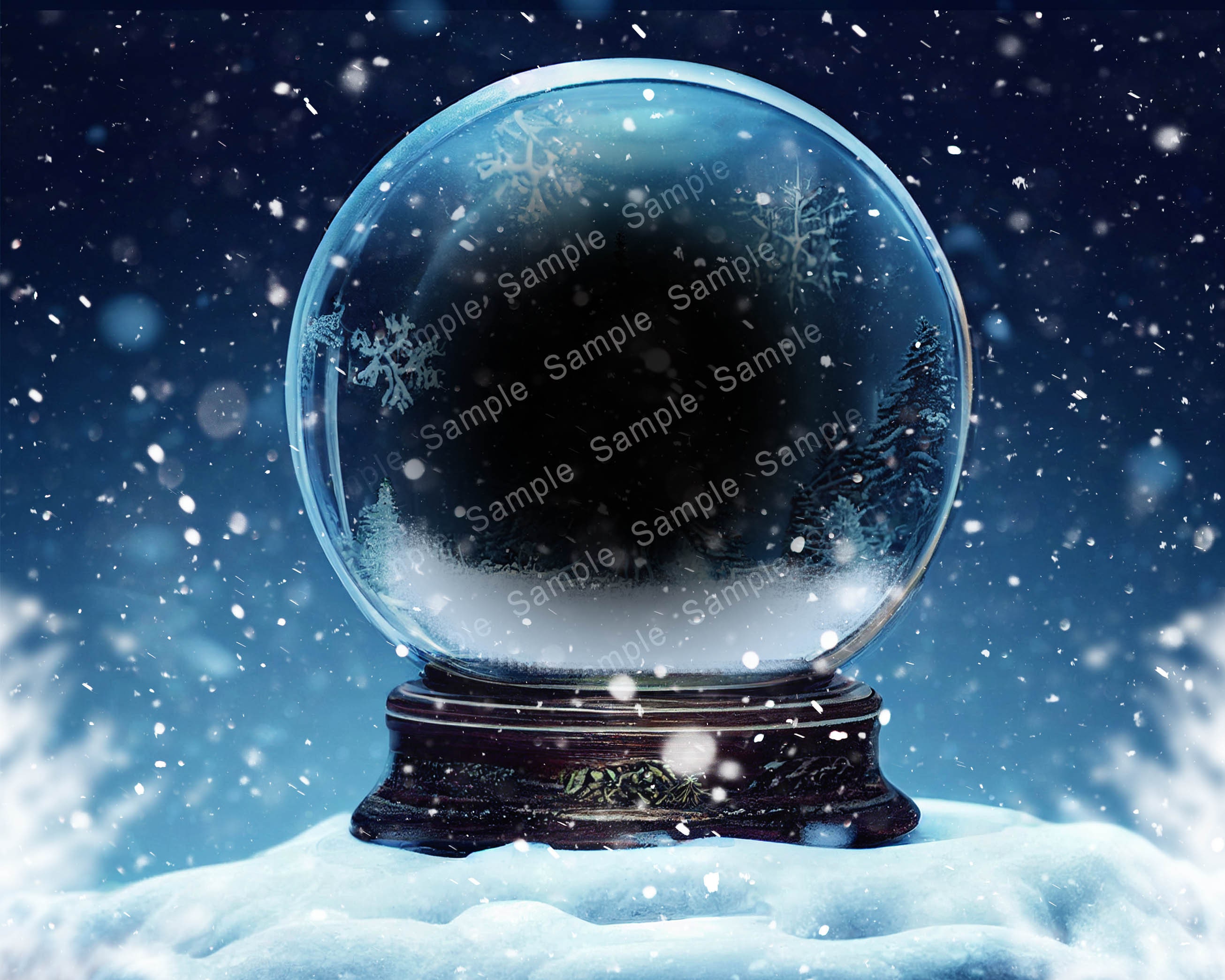 Snowglobe Background, Digital Backdrop, PSD Backdrop, Christmas ...