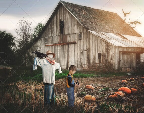 Digital Background Rustic Fall Barn Scene for Photoshop - Etsy