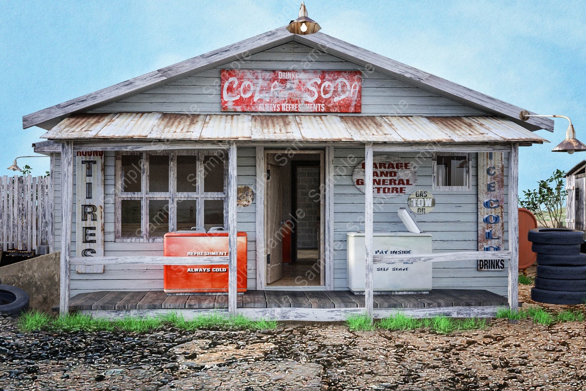 General Store Background, Digital Background, Rustic Backdrop, Country ...