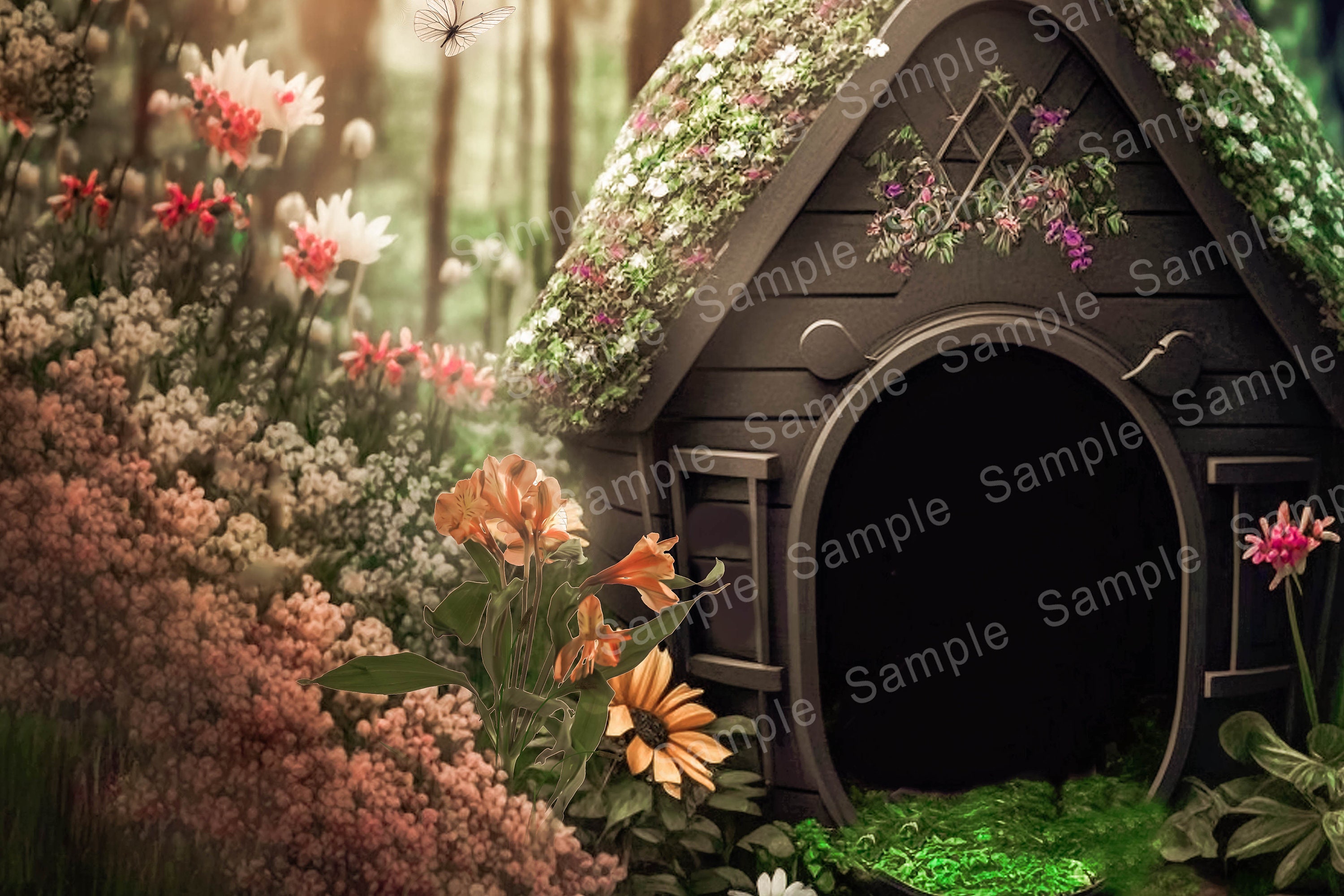 Doghouse Backdrop Pretty Doghouse Dog Photo Backdrop - Etsy