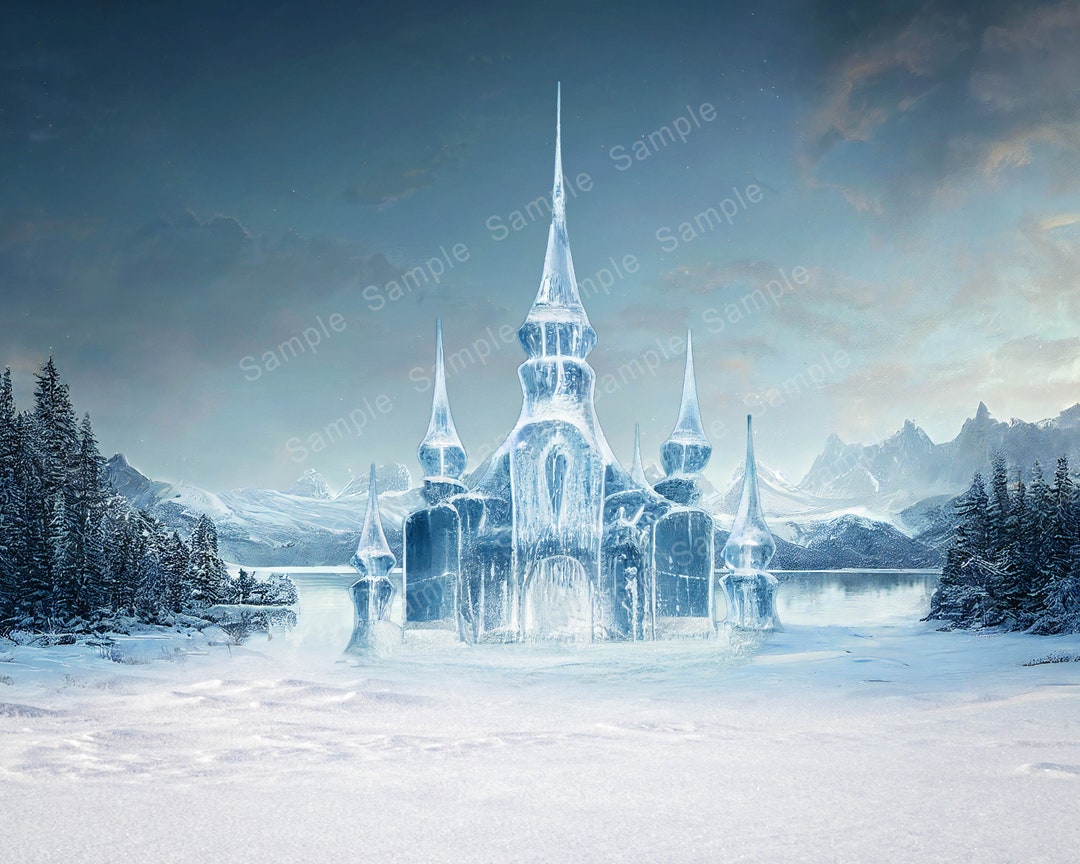Ice Castle Backdrop, Photo Backdrop, Winter Backdrop, Digital ...