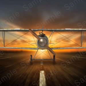 Airplane Background, Digital Backdrop, Plane on Runway, Pilot Backdrop ...