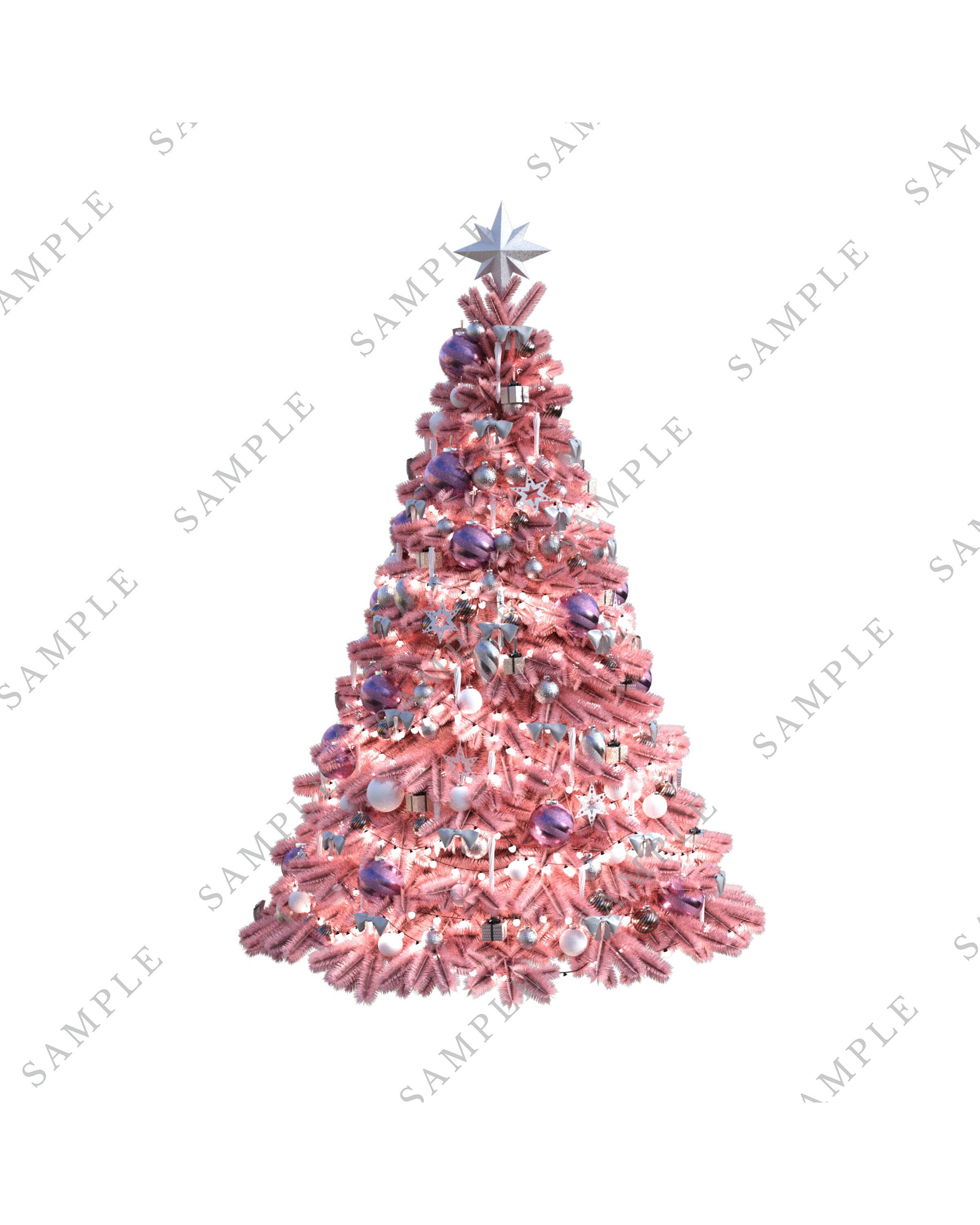 Christmas Tree Overlays, Christmas Pngs, Five Digital Files for Your ...