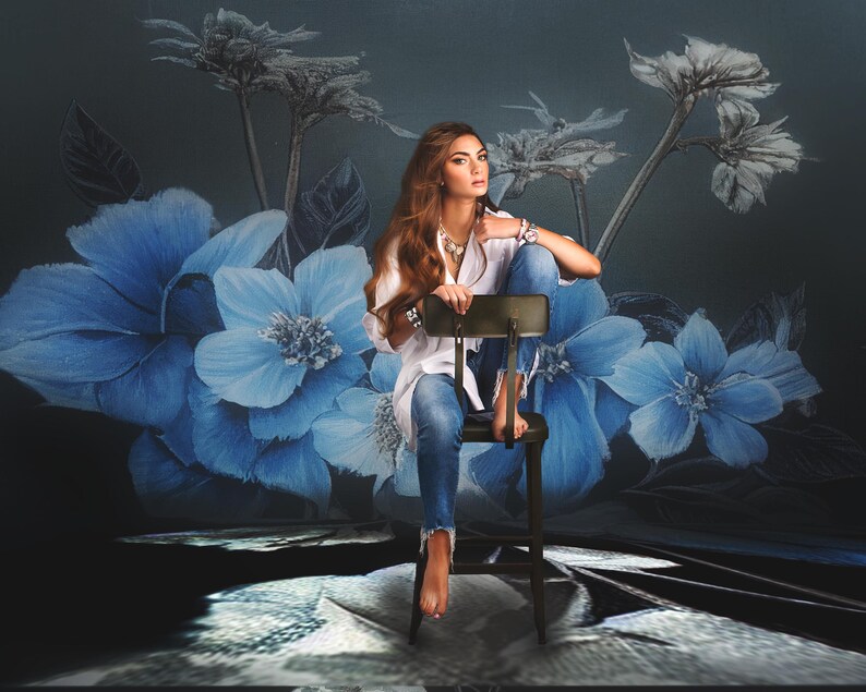 Floral Backdrop, Digital Background, Instant Download, Senior Backdrop ...