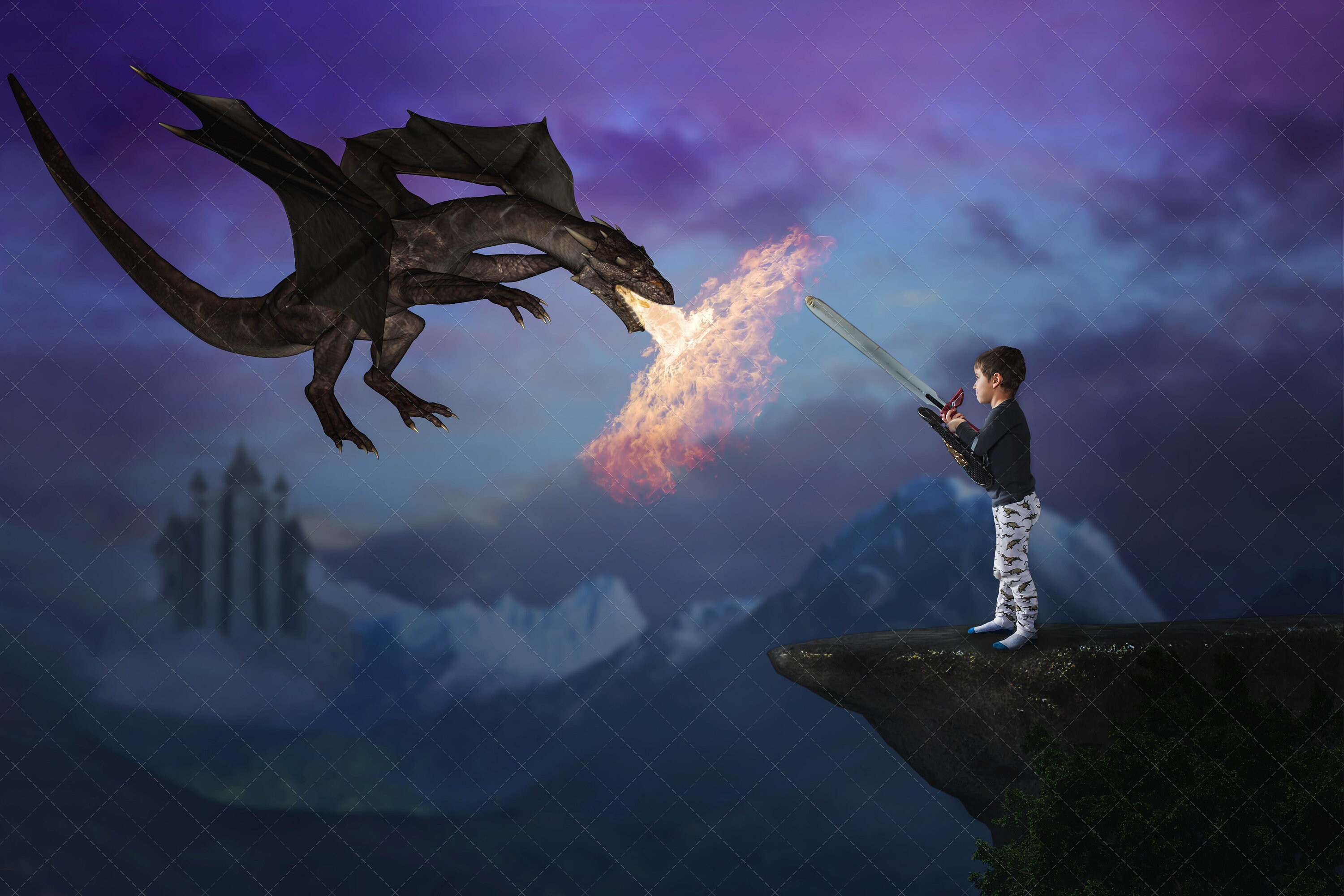 Dragon Backdrop, Digital Backdrop, Dragon Composite, Fantasy Background ...