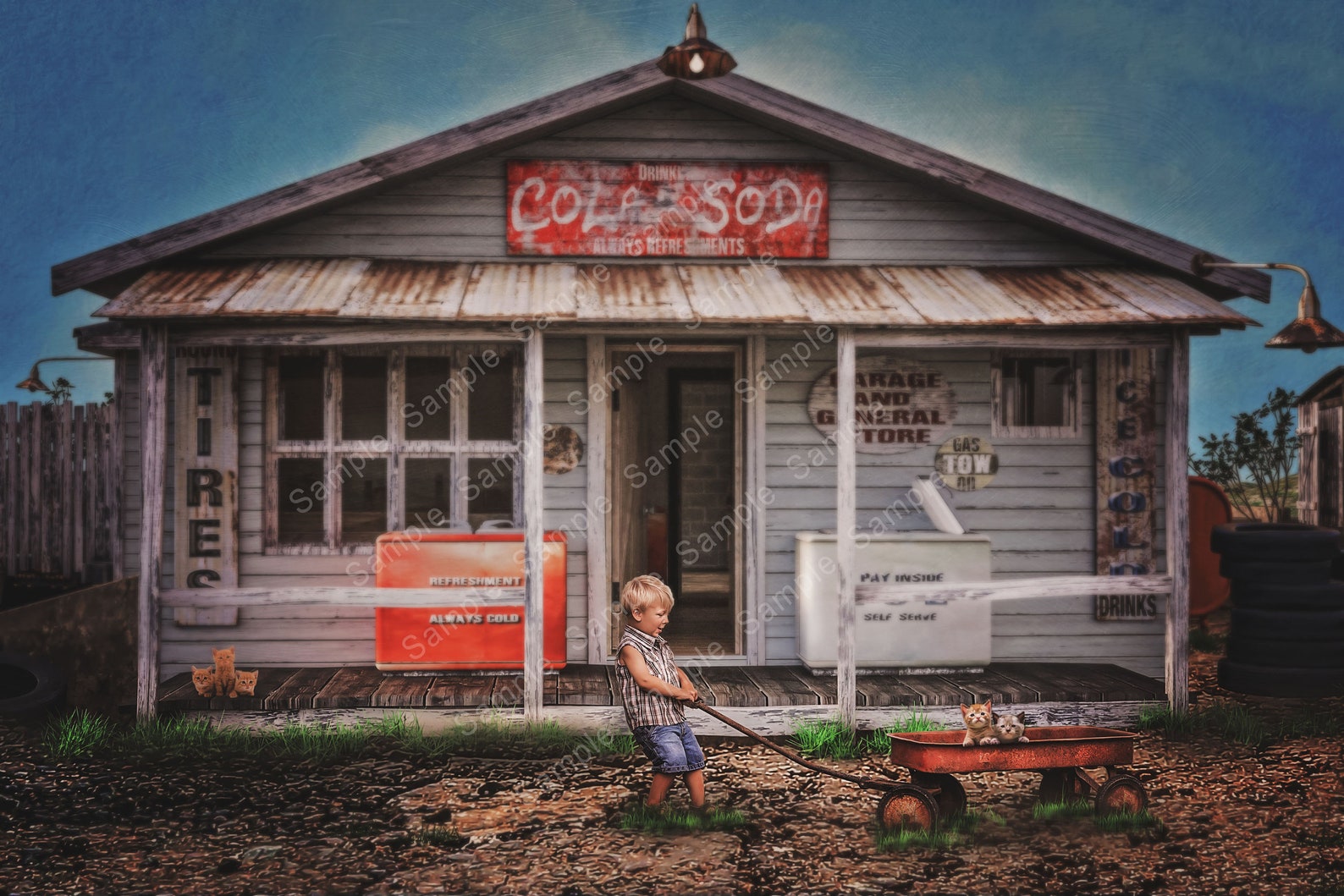 General Store Background, Digital Background, Rustic Backdrop, Country ...