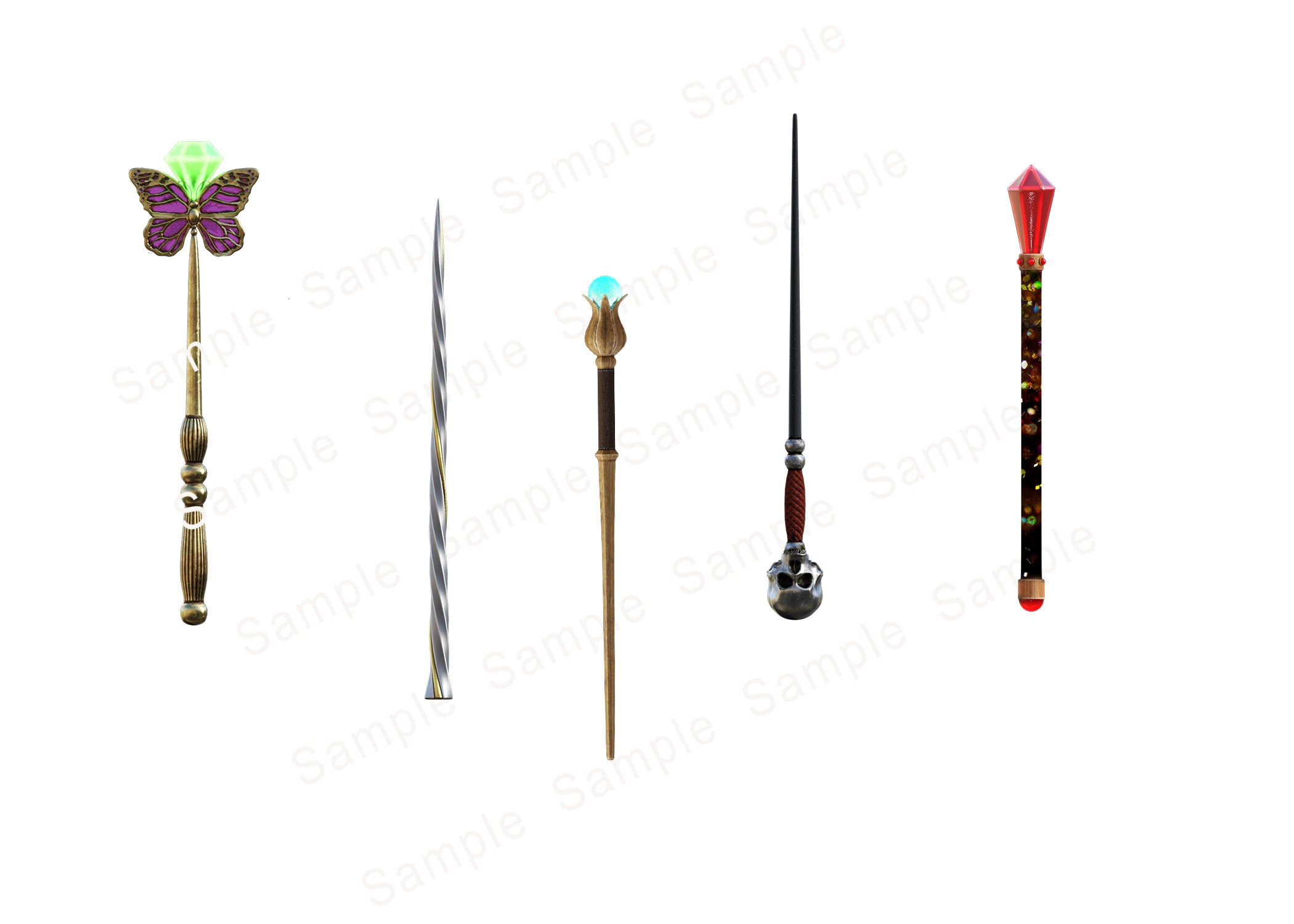 Fantasy Magic Wand Photography Overlays, Butterfly, Skull, Unicorn ...