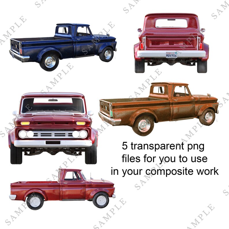 Vintage Truck PNG Overlays, Composite Art (digital Download) - Etsy