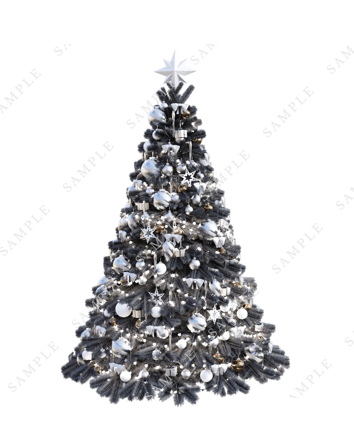 Christmas Tree Overlays Christmas Pngs Five Digital Files - Etsy