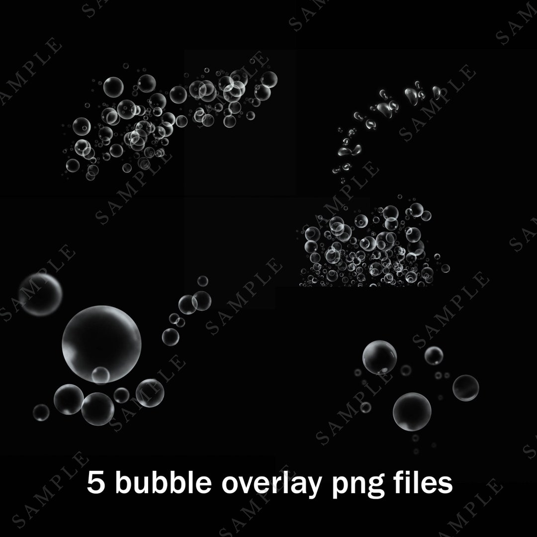 Bubble Overlays, Five Png Overlays, Digital Download, Realistic Bubbles ...
