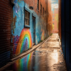 Rainbow Alley Digital Backdrop for You to Use in Your Photoshop ...