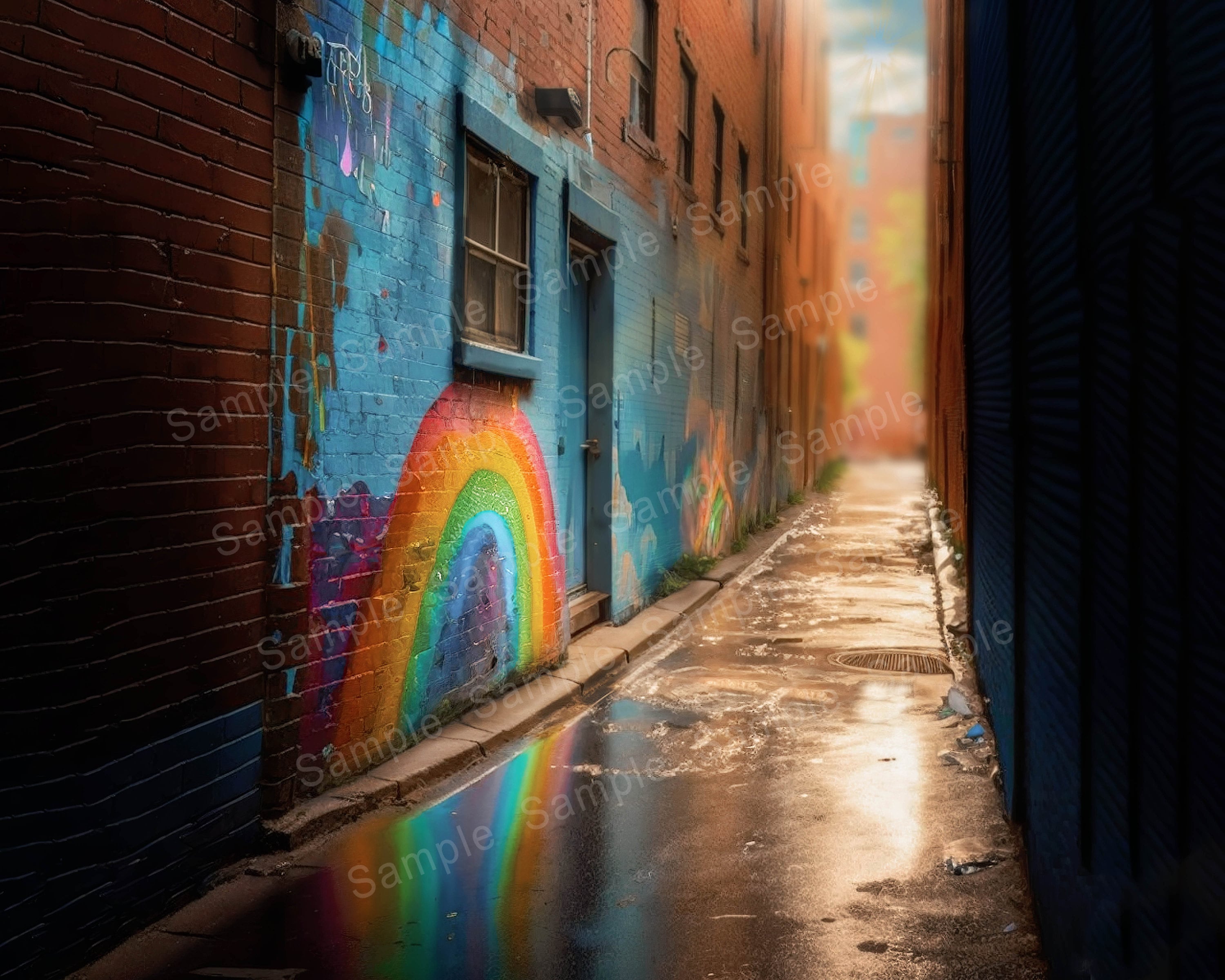 Rainbow Alley Digital Backdrop for You to Use in Your Photoshop ...