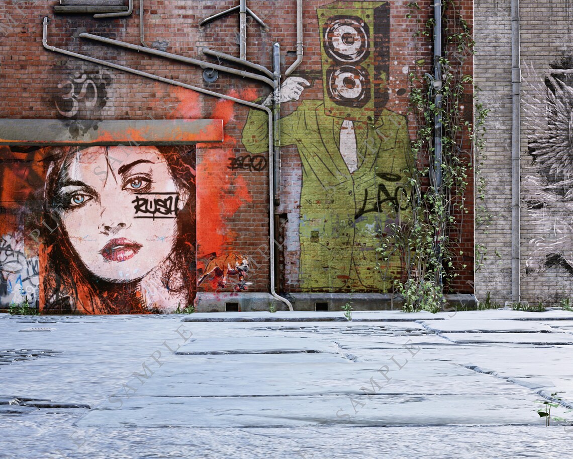 Alley Background, Digital Backdrop, Instant Download, Photoshop ...