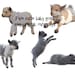 Baby Goat Overlays, Digital Overlays of Five Cute Baby Goats, Black ...