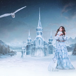 Ice Castle Backdrop, Photo Backdrop, Winter Backdrop, Digital ...