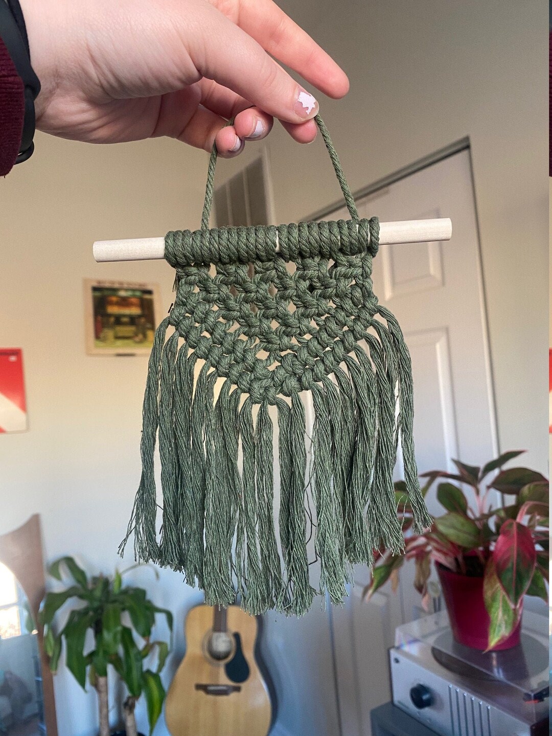 Mini Macrame Wall Hanging Boho Home Decor Army Forest Olive - Etsy