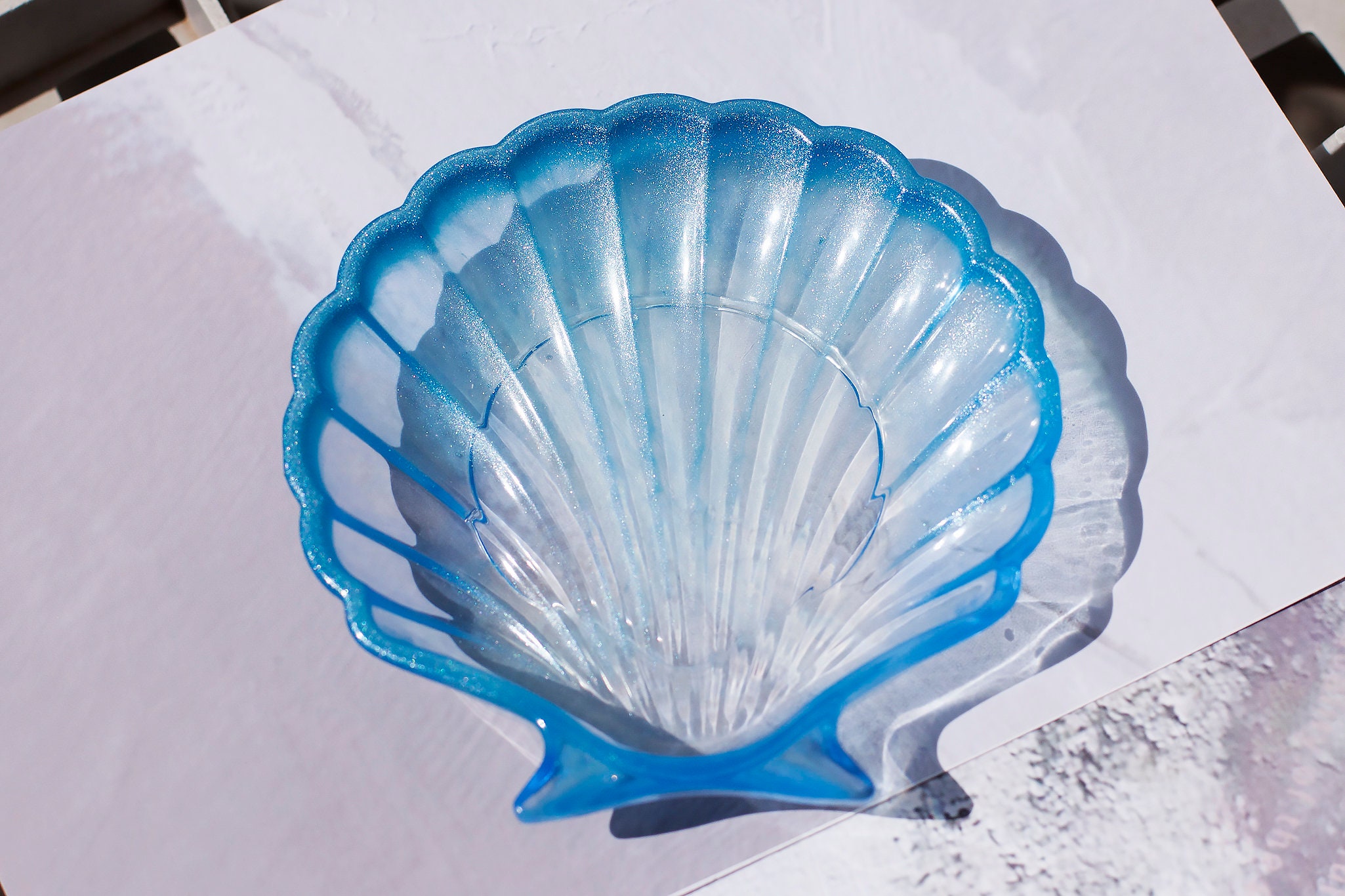 Crystal Resin Shell Shaped Bowl/ Jewellery Trinket/ Tray/ Soap Bowl ...