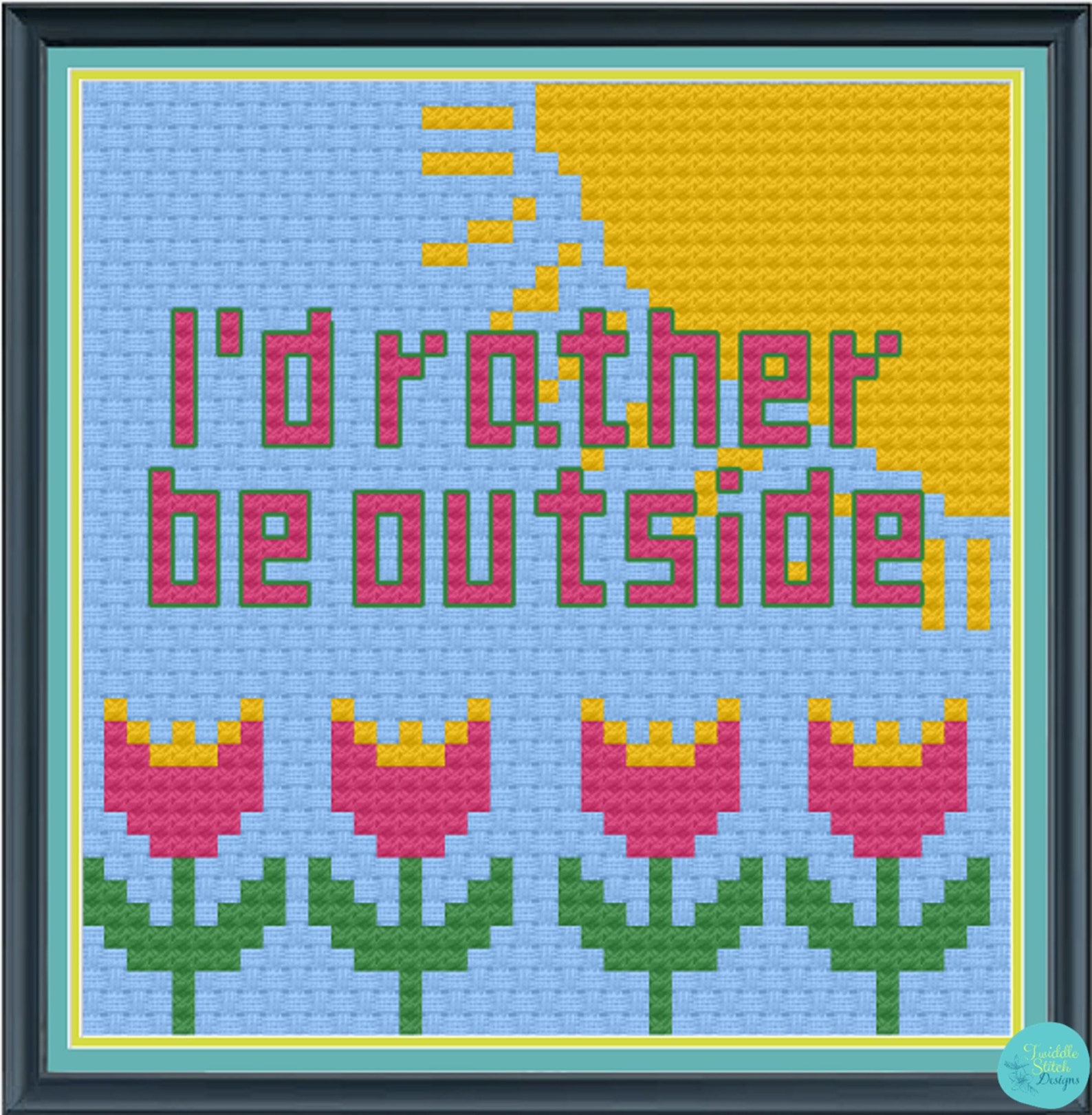 I'd Rather Be Outside Cross Stitch Pattern, PDF Only - Etsy