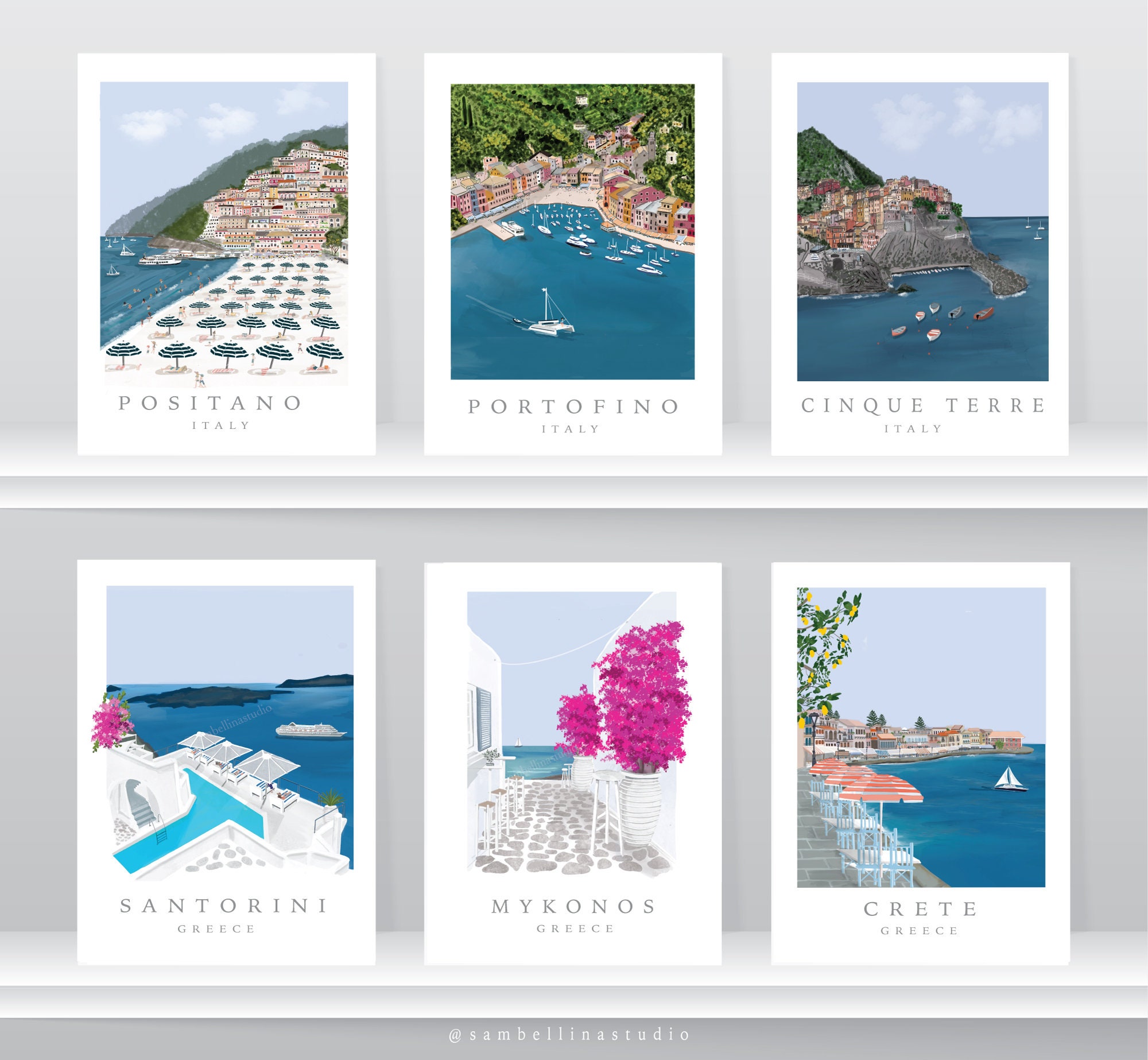 CHOOSE 3 Travel Illustrations City Destination Art Prints - Etsy