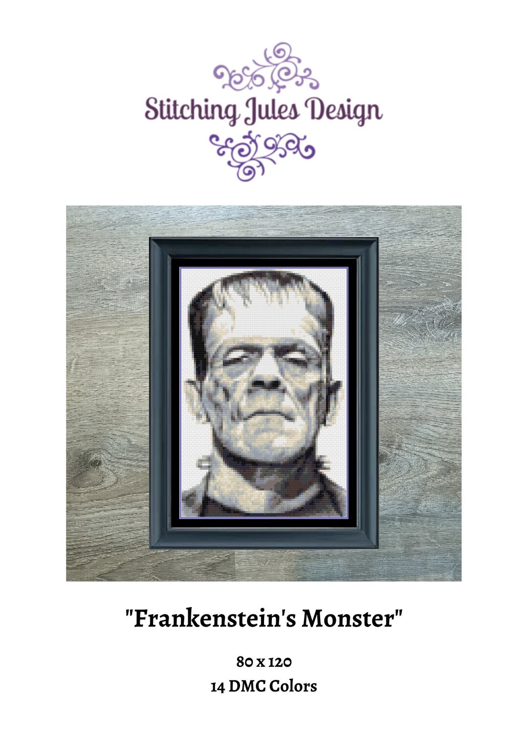 Mini Frankenstein Monster Cross Stitch Pattern | Halloween Cross-stitch ...