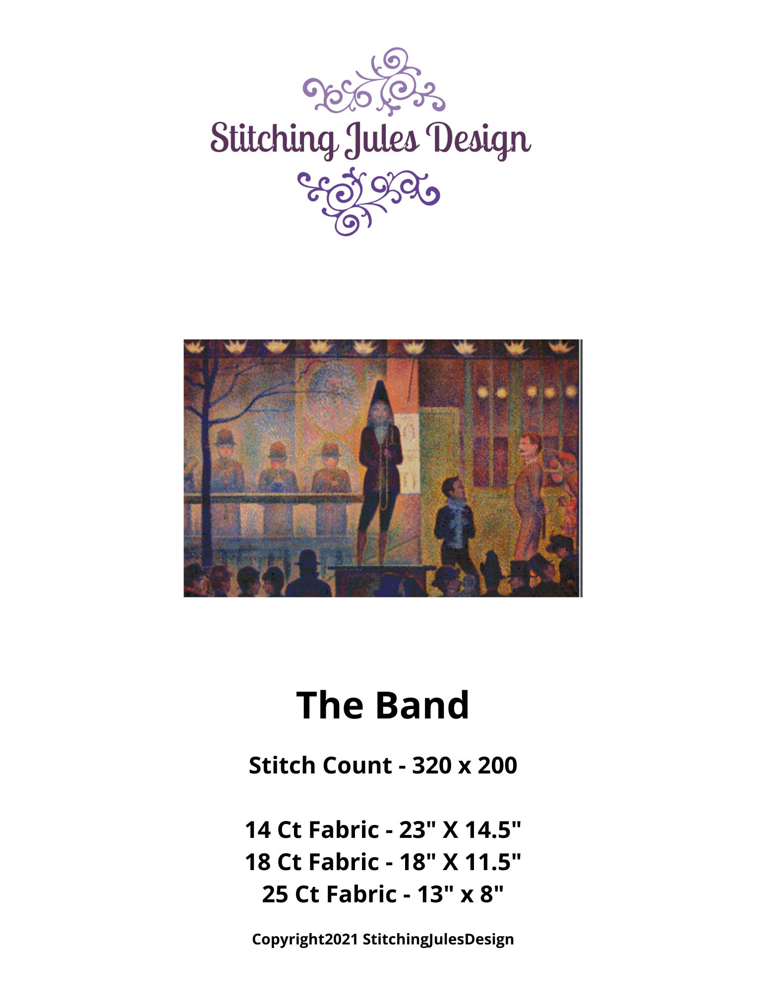 Circus Sideshow George Seurat Cross Stitch Pattern Instant - Etsy