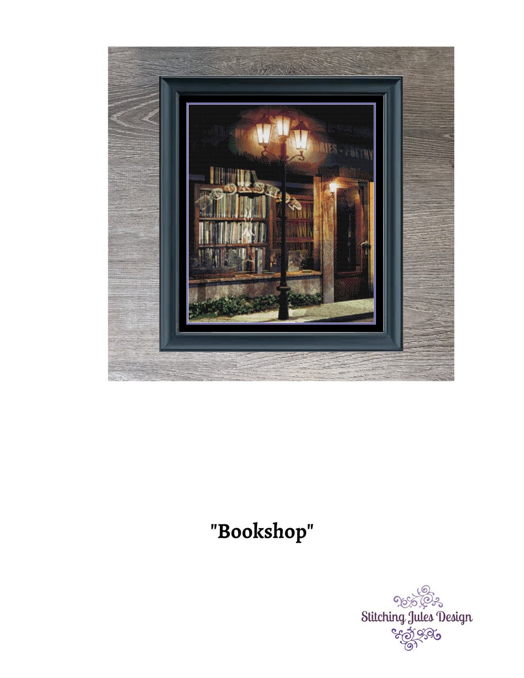 Bookshop Library Books Bookstore Cross Stitch Embroidery Needlepoint Pattern PDF Download - Etsy