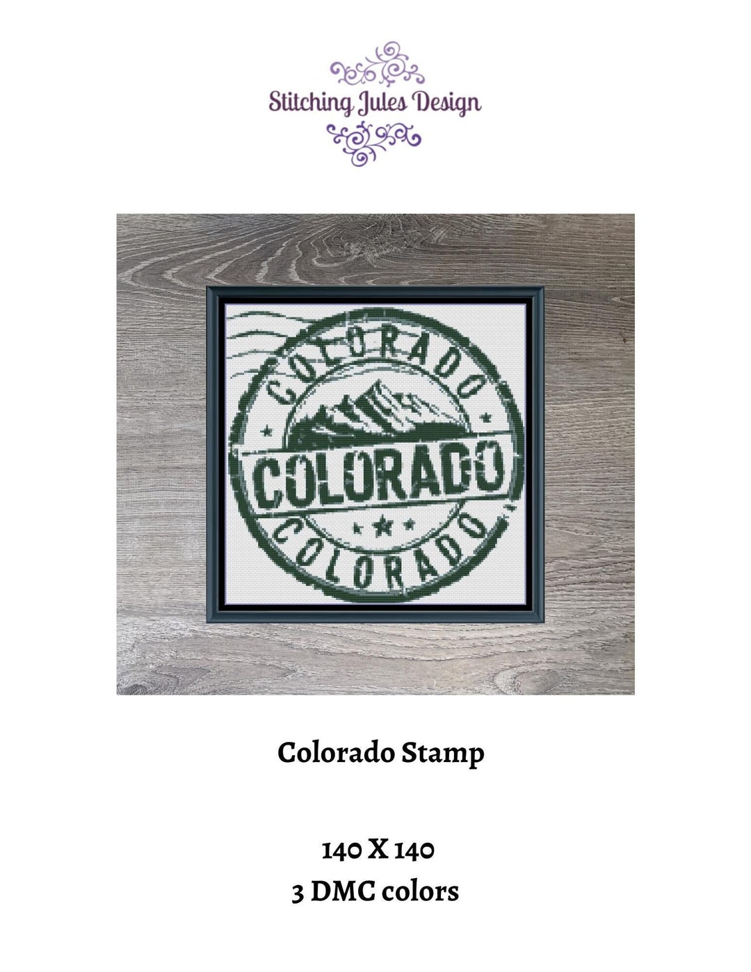 Colorado State Stamp U.S.A. Counted Cross Stitch Pattern | Instant ...