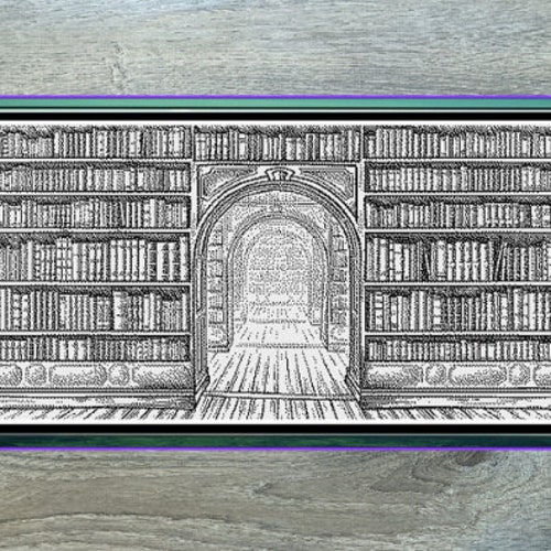 Library Monochrome Cross Stitch Needlepoint Embroidery Pattern - Etsy