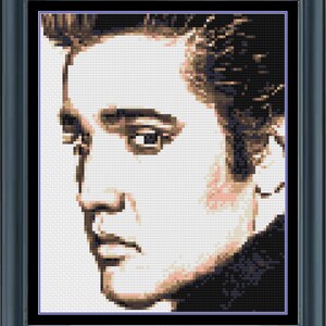 Young Elvis Cross Stitch Pattern | American Icon Cross Stitch Pattern ...