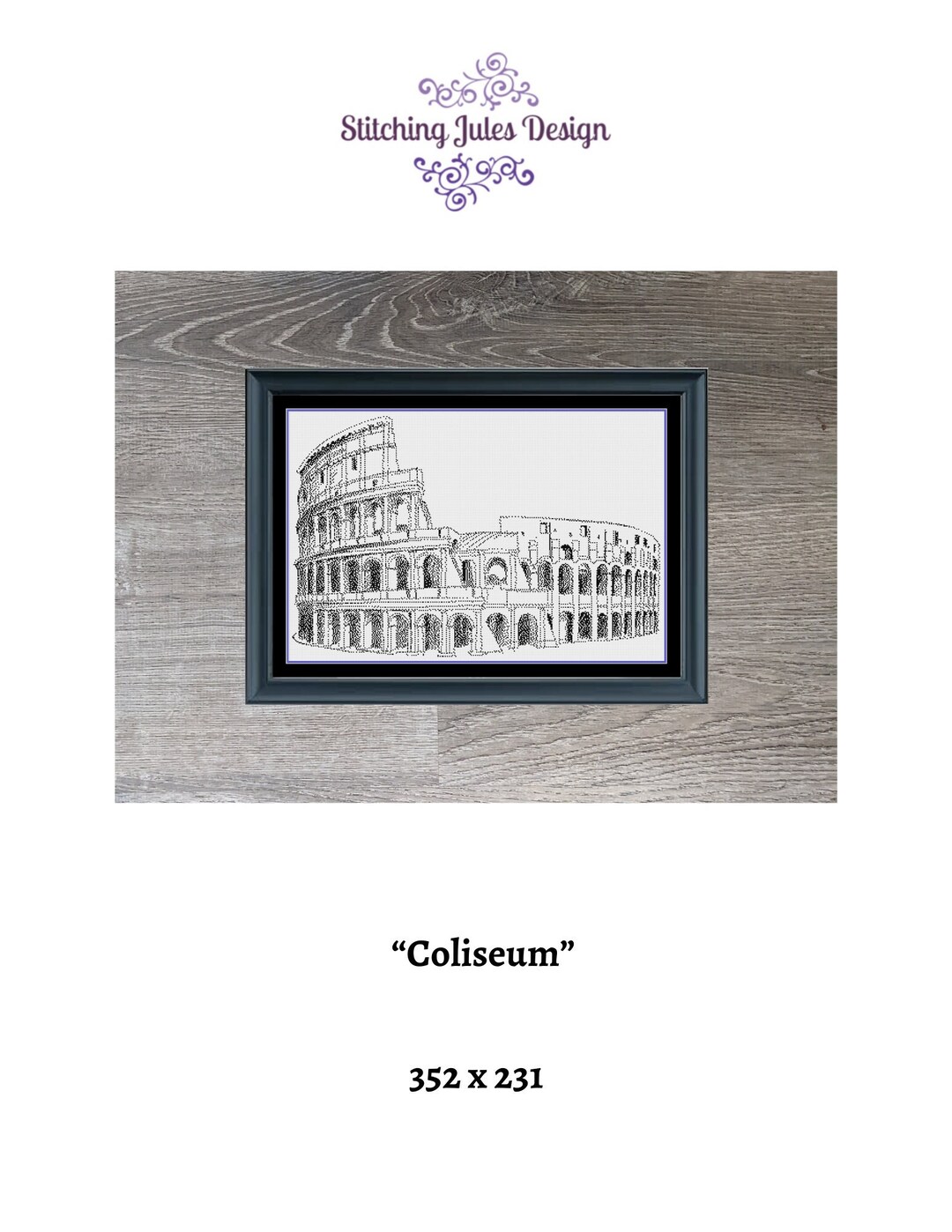 Ancient Rome Coliseum Italy Counted Cross Stitch Pattern | Premium ...