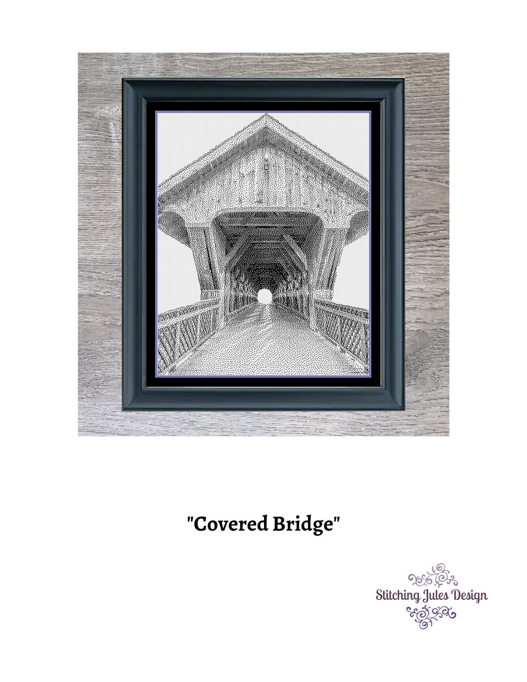 Covered Bridge Cross Stitch Pattern | Bridge Cross Stitch Pattern ...