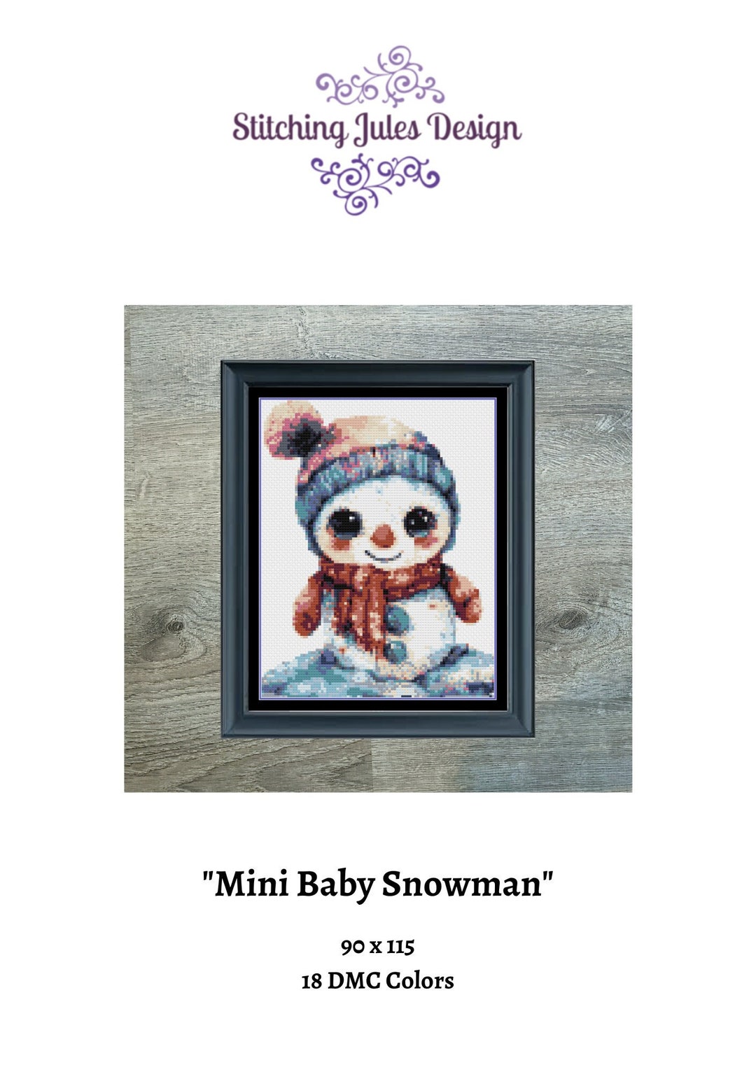 Mini Baby Snowman Cross-stitch Pattern | Winter Cross-stitch | Instant ...