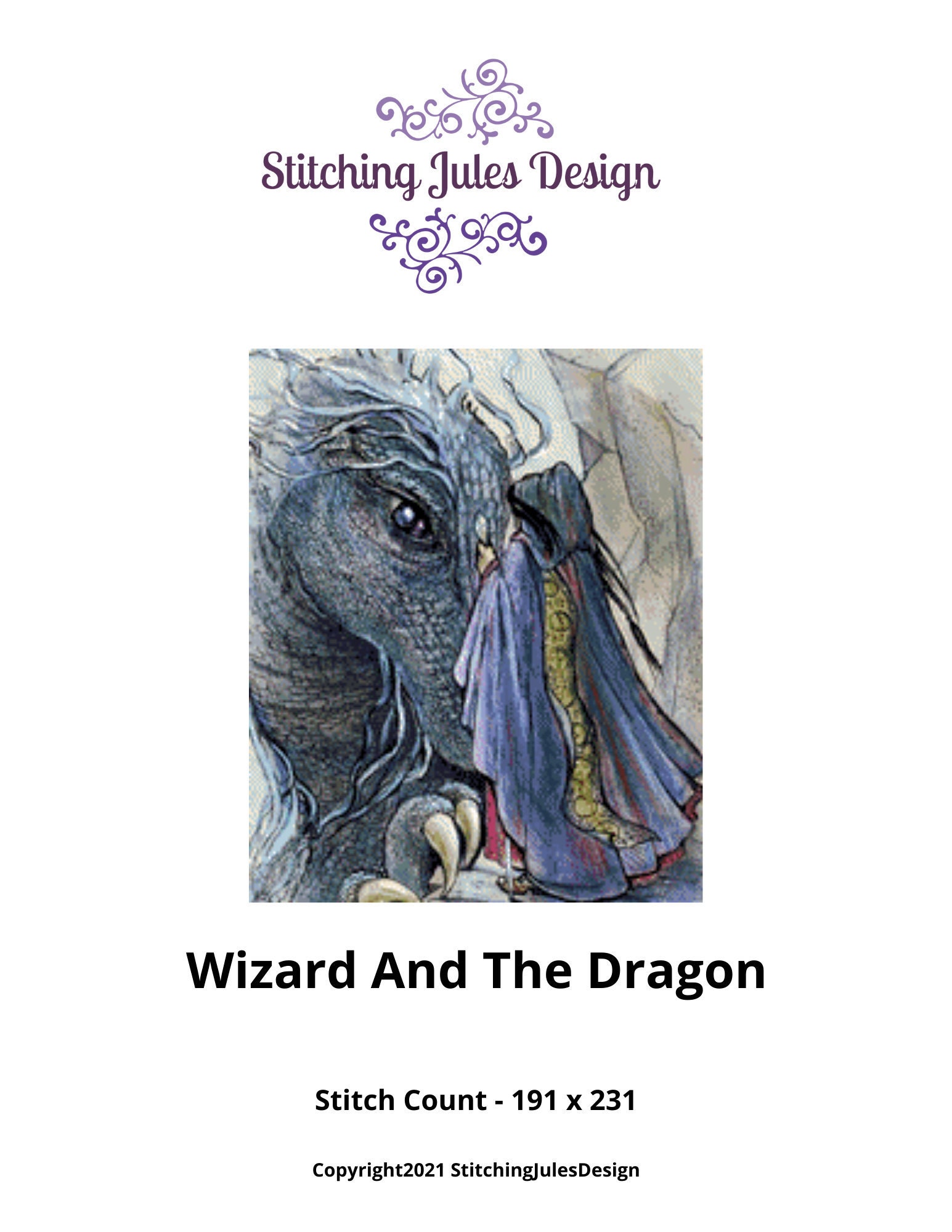 Cross Stitch Sewing & Fiber Wizard cross stitch pattern Fantasy cross ...