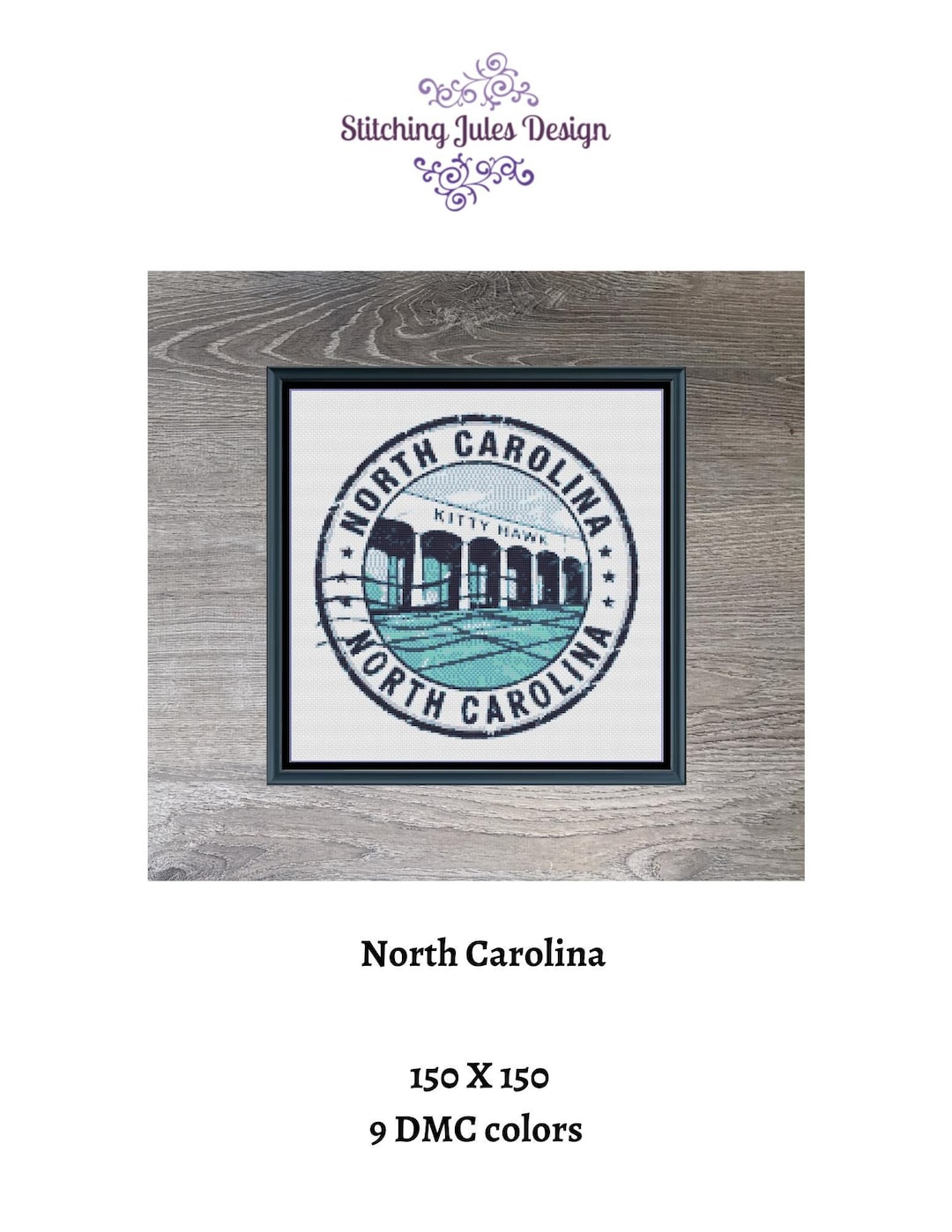North Carolina Tarheel State Kitty Hawk US State Counted Cross-stitch ...