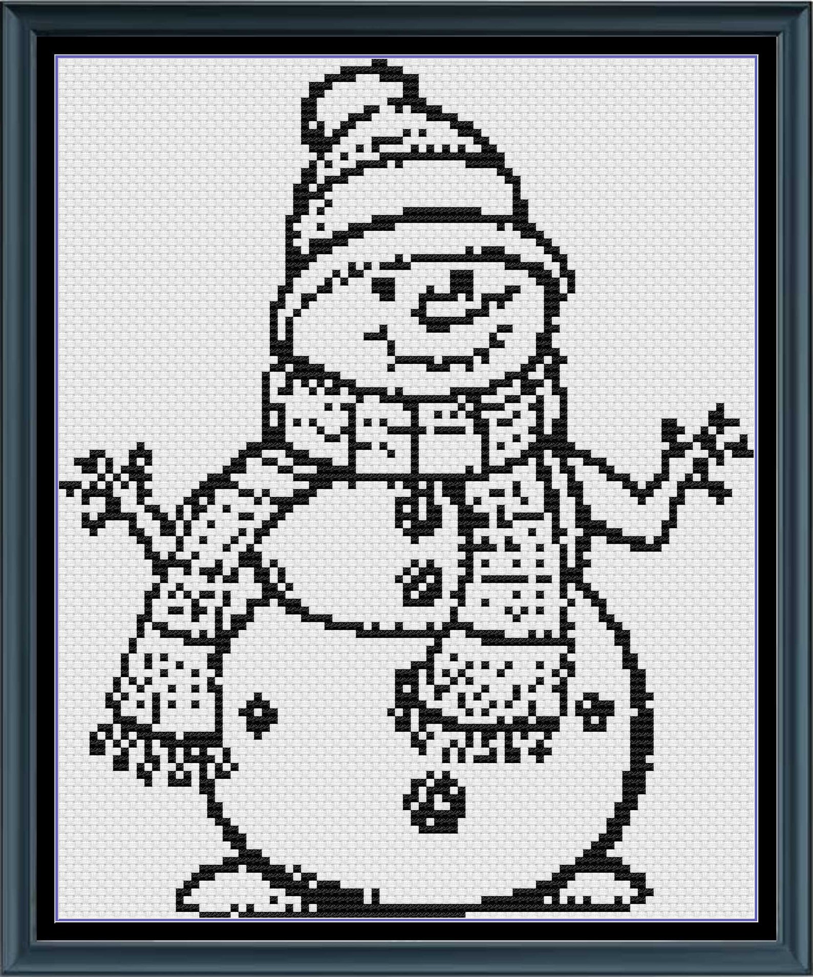 Mini Snowman Monochrome Counted Cross-stitch Pattern | Instant Download ...