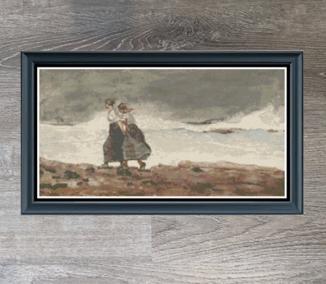Sisters in the Storm Cross Stitch Pattern: Americana Seaside Vintage ...